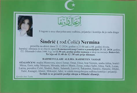 In Memoriam Nermina ŠindriĆ Čolić Tuzla Lve