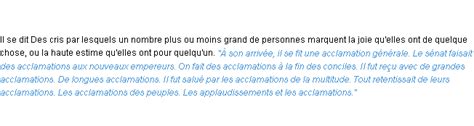 Acclamation La Définition