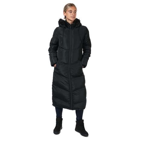 Womens Brave Soul Marcella Longline Padded Jacket In Black