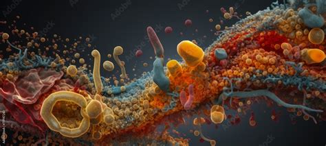 Abstract Human Microbiome Background Banner Close Up Of Microbes
