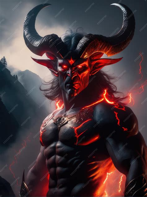 Premium Ai Image Illustration Of An Ultra Realistic Devil In Dramatic
