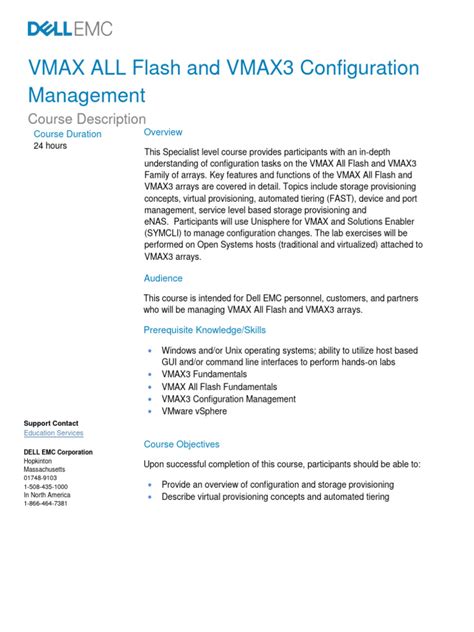 vmax all flash and vmax3 configuration management course description
