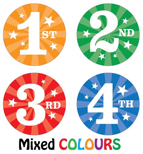 144 X Sports Day Reward Stickers 1st 2nd 3rd 4th Place School