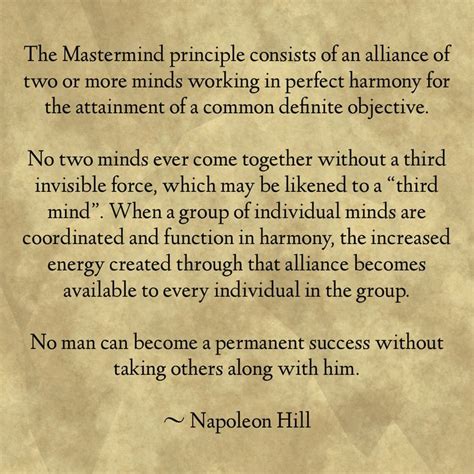 Mastermind Principle Leadership Inspiration Principles Business Quotes