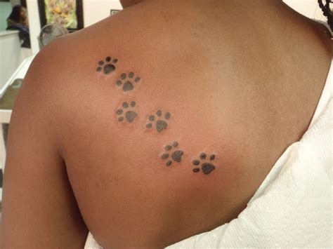 Cat Paw Print Trail Tattoo