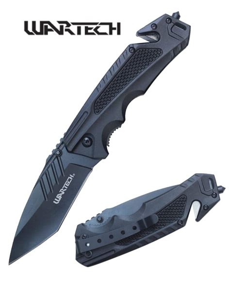 Wartech 8 Black Rescue Tanto Folding Knife Giri Martial Arts Supplies