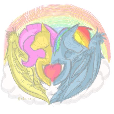 445198 Artist Flutti Derpibooru Import Female Flutterdash Fluttershy Heart Lesbian