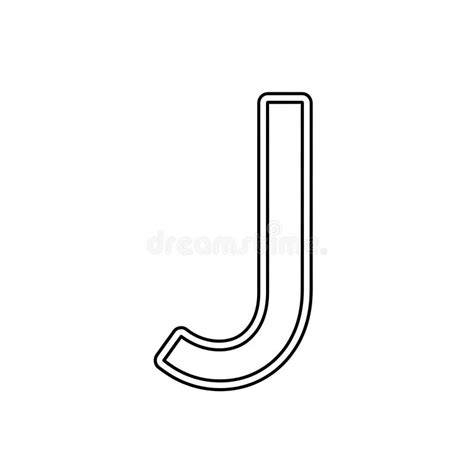 Letter J Icon In Black Outline On White Background Stock Vector