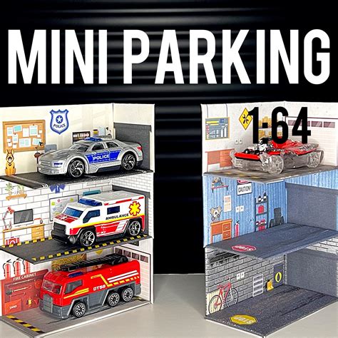 Printable Miniature Garage Templates Set Of 6 Diy 164 Scale Parking