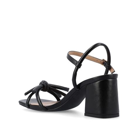 Meryl Strappy Block Heels In Fabric Journee Collection