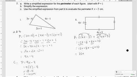 Polynomials Review Perimeter And Area Youtube