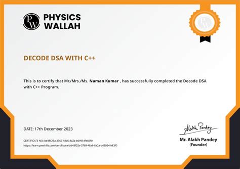 Dsa Physicswallah Continuouslearning Dataanalytics Careergrowth Achievementunlocked