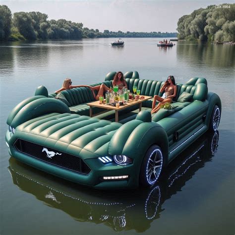 Mustang Inspired Inflatable Lounge Boat Creative Design For Relaxation On The Water Luxarts