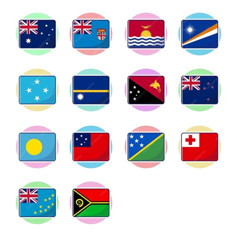 Banderas Del Continente Australiano Elemento De Diseño Vectorial