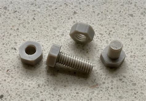 M6 Bolt And Nut 6 Variations Tolerance Test By Vcdesign