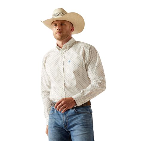 Ariat Mens Wrinkle Free White Shirt Classic Comfortable And Long
