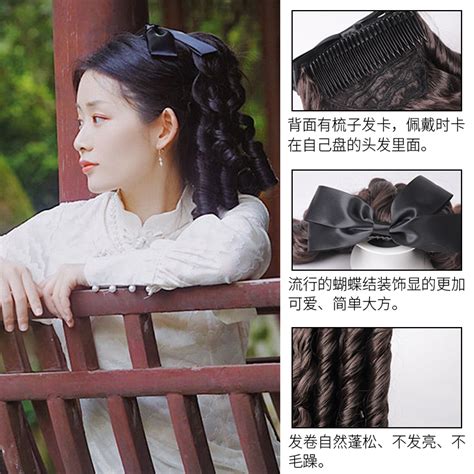 蝴蝶结罗马卷假发饰女孩中国风旗袍头饰推荐 假发 淘宝百科网
