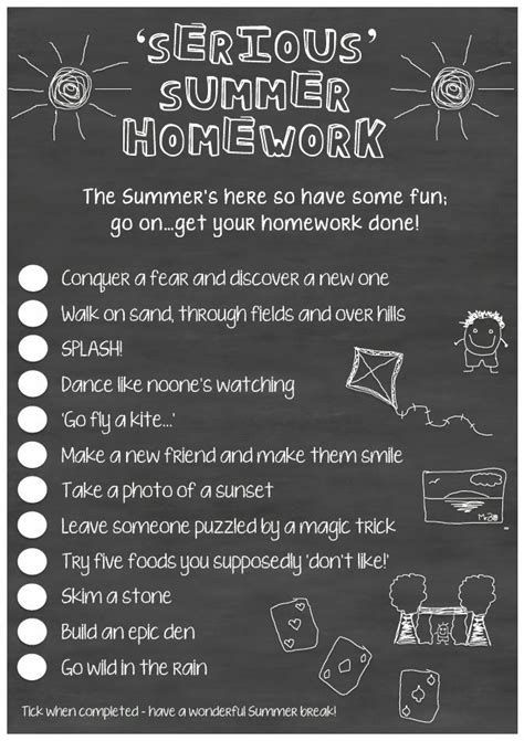 Pin By Olivia Arnold On Ks2 Holiday Homework Summer Homework Fun