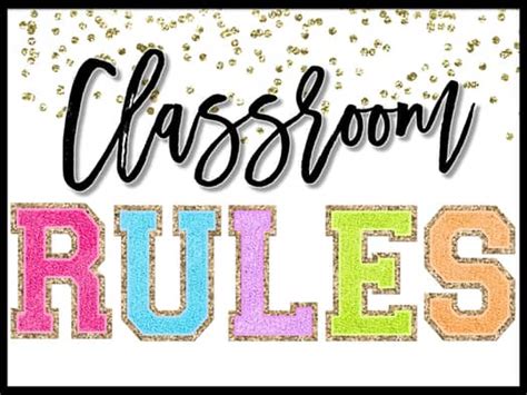 Classroom Rules Posters Varsity Patch Letters Classroom Decor Tpt