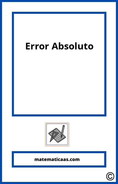 Como Calcular El Error Absoluto 】 2025