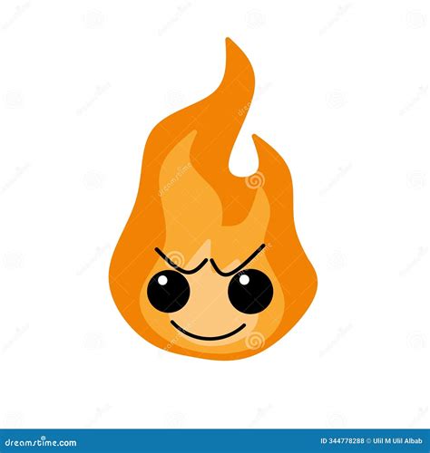 Cute Fire Characters With Different Facial Features Stock Vector