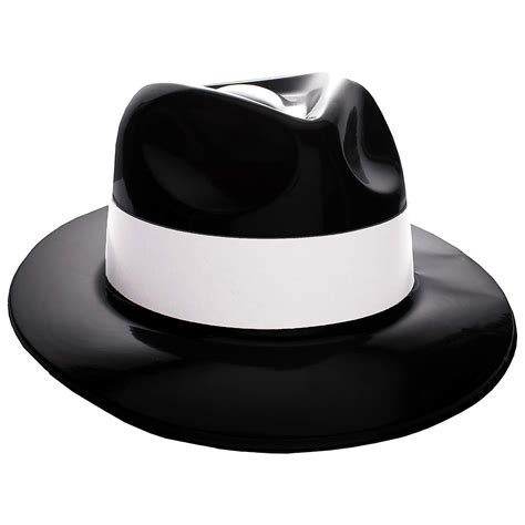 12 Pack Black And White Gangster Fedoras For Parties