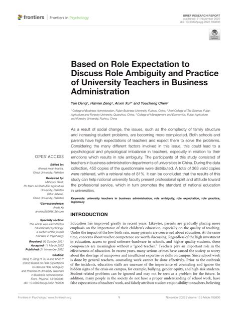 Pdf Based On Role Expectation To Discuss Role Ambiguity And Practice