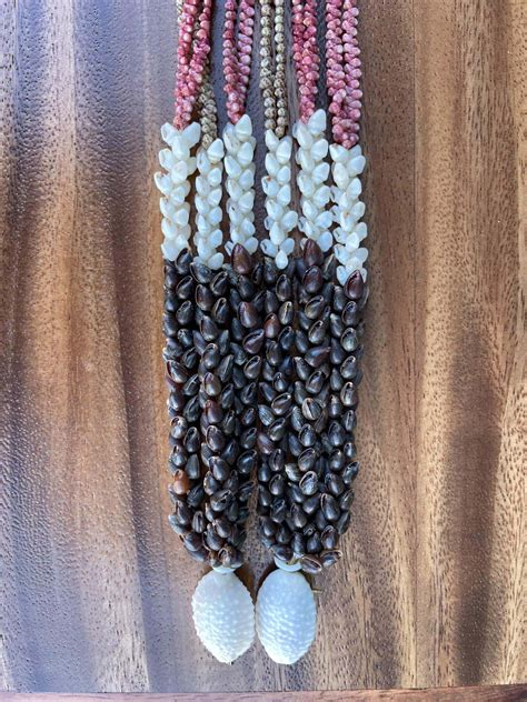 Niihau Collectors Lei 41 Inch 3 Strand Pikake With Pōleho Ikaika