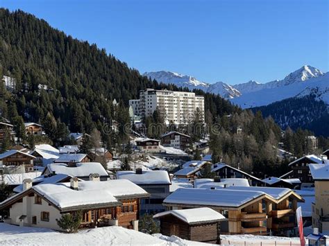 A Fairytale Winter Atmosphere And A Magnificent Panorama On The Mountine Swiss Tourist Resort Of