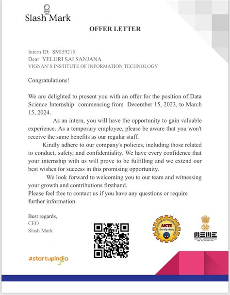 Yeluri Sai Sanjana On Linkedin Slashmark Aicteinternship Virtual Datascienceinternship