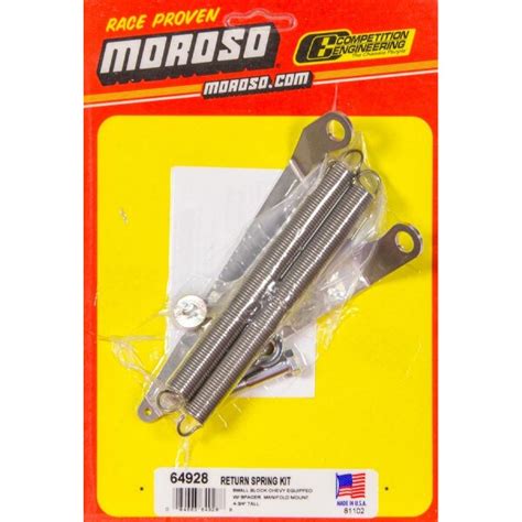 Moroso Throttle Return Spring Kit Manifold Mount Steel Chrome Small