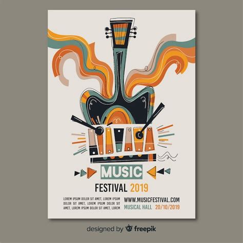 Free Vector Hand Drawn Music Festival Poster