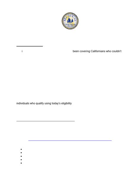 Medi Cal Expansion Eligibility And Services Pdf Mental Health