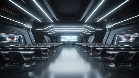 Futuristic Classroom In School Of The Future Classroom For Classes Or