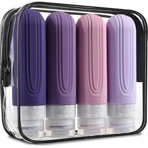 Bt 11pcs Set Travel Botttle Set 60ml Refillable Bottle Soft Plastic Lotion Shampoo Container