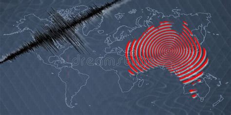 Seismic Activity Earthquake Australia Map Stock Illustration