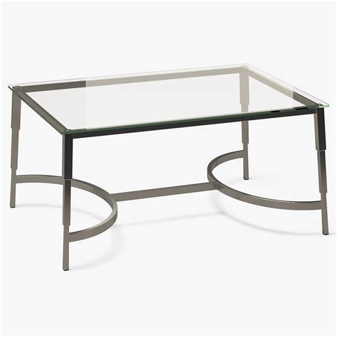 Coffee Table Rectangle Metalglass 011 3d Model 15 Max Fbx Obj