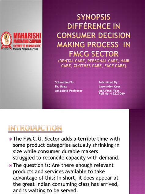 Fmcg Synopsis Pdf Hypothesis Sampling Statistics