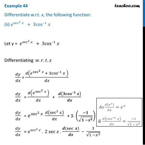 Differentiate Esec2 X 3 Cos 1 X With Video Teachoo