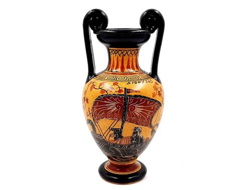 Ancient Greek Black Figure Panathenaic Amphora With Athena 58 Off