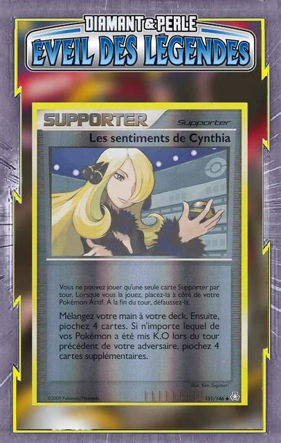Les Sentiments De Cynthia Reverse Dp06 131146 Carte Pokemon