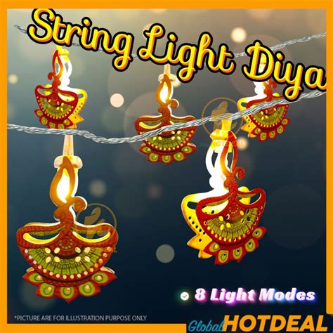 20l Diya Led Fairy String Light Deepak Diwali Deepavali Light Festival
