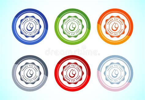 Trans Fat Free Icon Design Illustration Zero Trans Fat Icon For Healthy Concept 6 Color Button