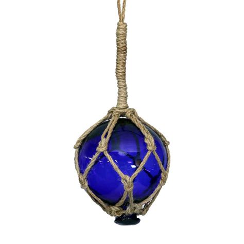 4 Vintage Style Glass Floating Ball Buoy With Rope Nautical Theme