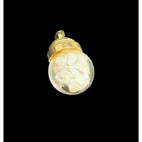 Antique Gold Filled Floating Opal Pendant Vintage Round Orb Dangle Etsy