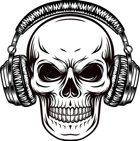 Cool Skeleton Wearing Headphones Drawings