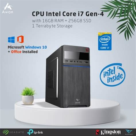 Jual Cpu Pc Komputer Intel Core I7 Gen 4 Ram 16gb Ssd Rakitan Office