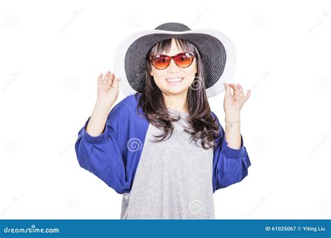 Pretty Woman Wearing Hat And Sunglass Stock Image Image Of Fashion