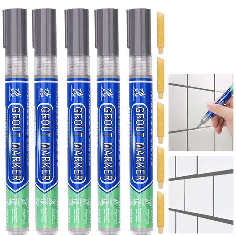 5 Pcs Tiles Grout Pen Tile Grout Pen Dark Grey Wall Repair Pens Tile