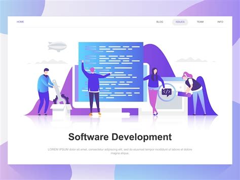 Premium Vector Software Development Modern Flat Design Concept